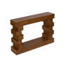 Latitude Run® Geometric Block Stacked Wood Console Table With Warm Finish, Perfect For Modern ...